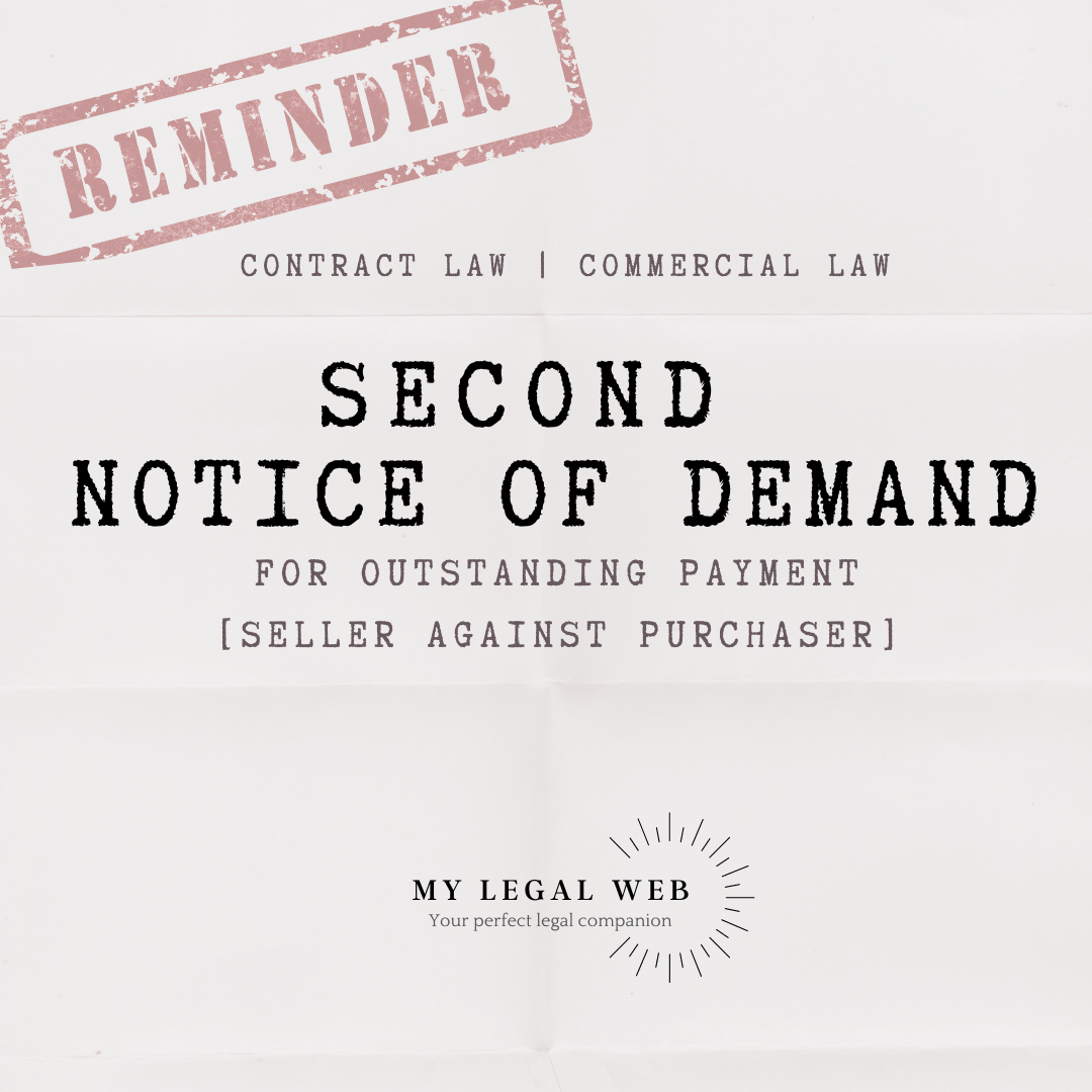 [Member] Second Notice of Demand for Outstanding Payment (Seller ...