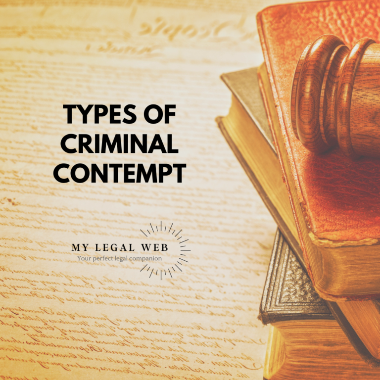 [Member] Types of Criminal Contempt – MY LEGAL WEB